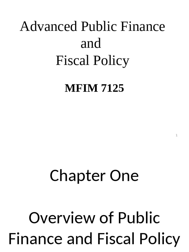Part One Introduction To PF FP 23 | PDF | Fiscal Policy | Taxes