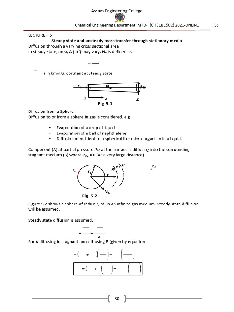 class-5 | PDF | Diffusion | Sphere