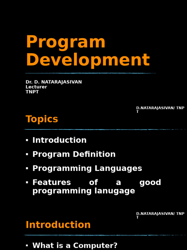 1.1-Program Development | PDF | Computer Programming | Software