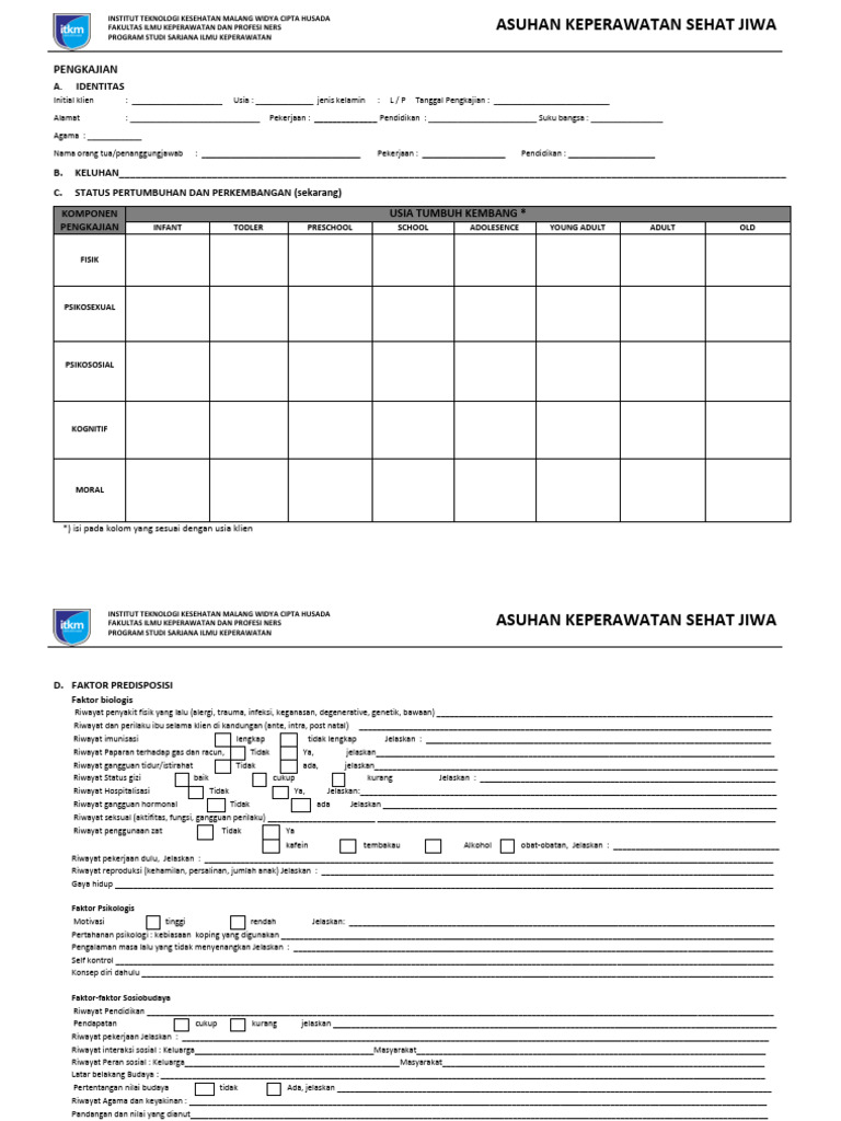 Form Sehat Jiwa | PDF