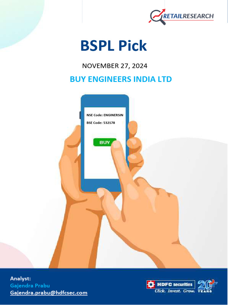 HDFC Securities - BSPL - PICK - ENGINERSIN - 27112024 | PDF | Securities (Finance) | Short (Finance)