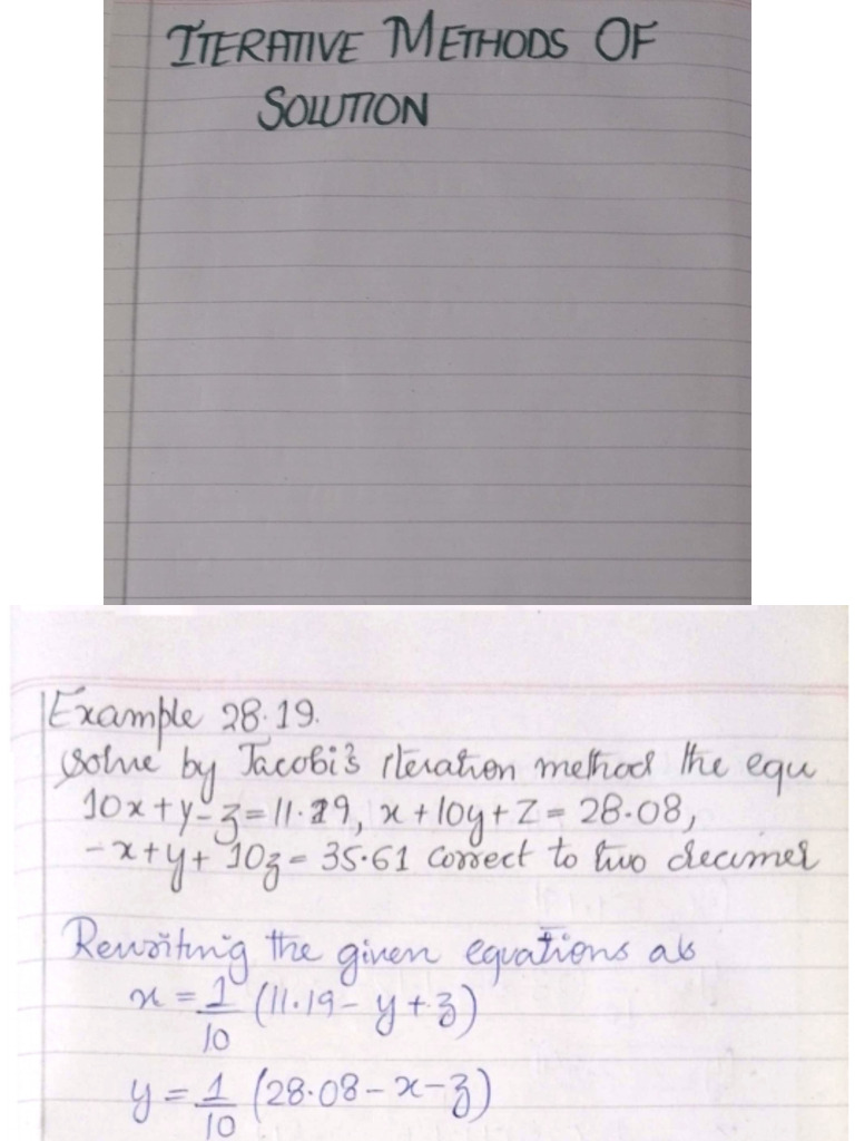 JACOBI & GAUSS SEIDAL ITERATIVE METHOD __ NC CS SEC 5A | PDF