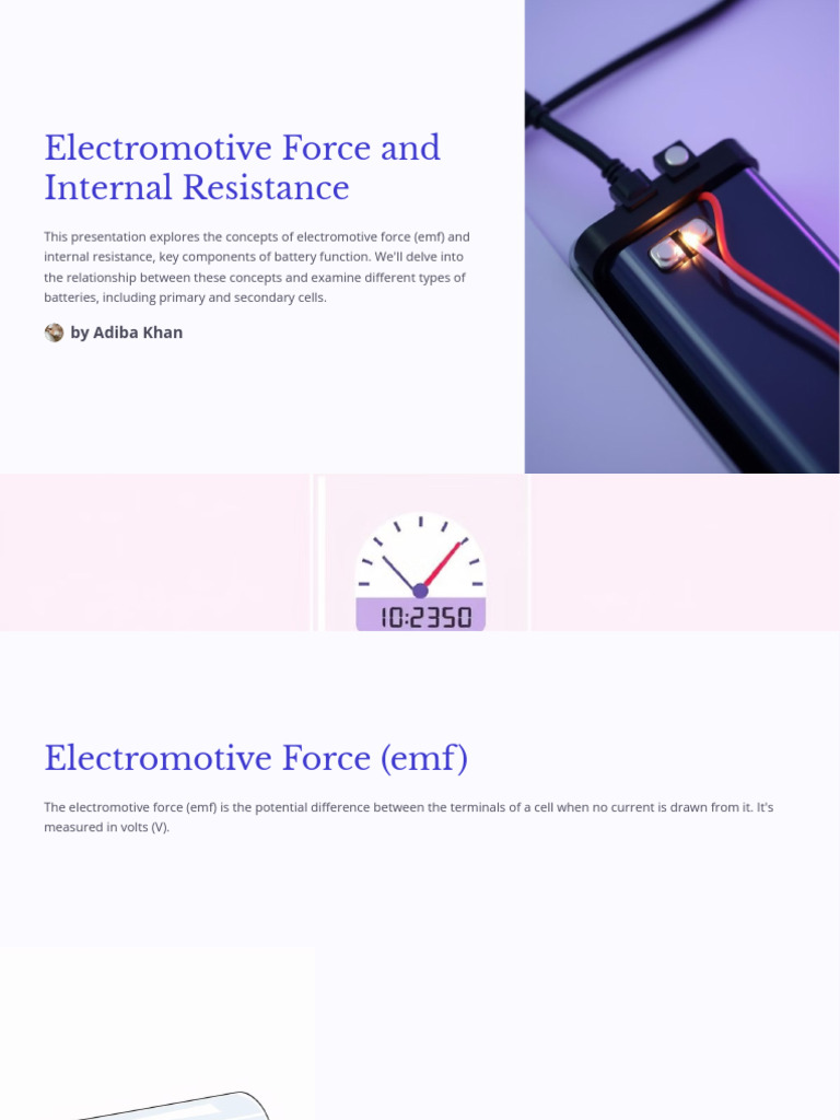 Electromotive Force and Internal Resistance | PDF | Rechargeable Battery | Electrical Resistance ...