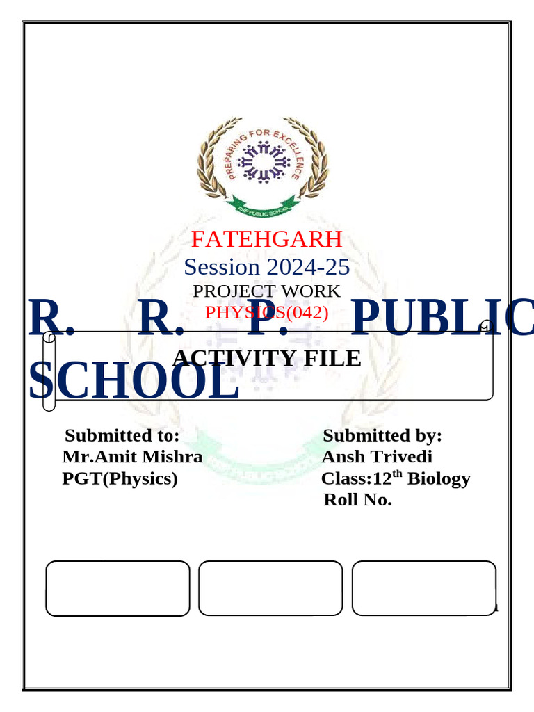 File Front Page Ansh PHY. | PDF