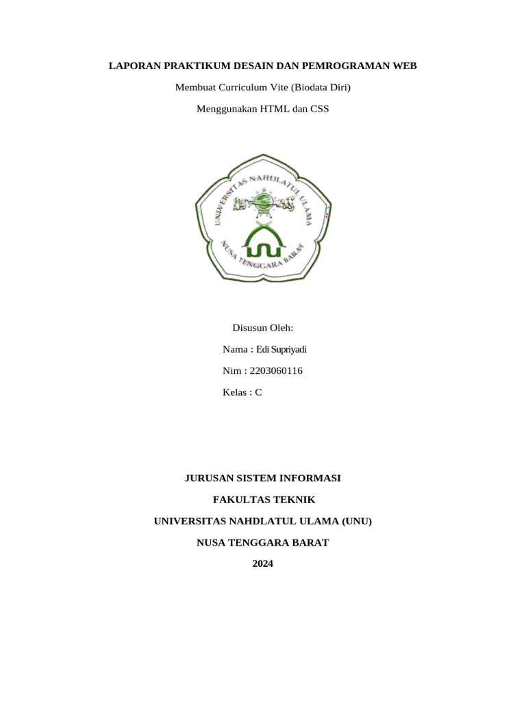 LAPORAN PRAKTIKUM WEB - Edi Supriyadi | PDF
