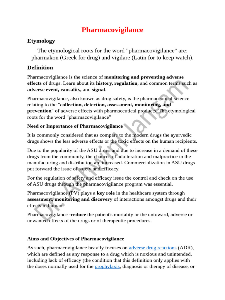 Pharmaco Vigilance | PDF | Pharmacovigilance | Health Care