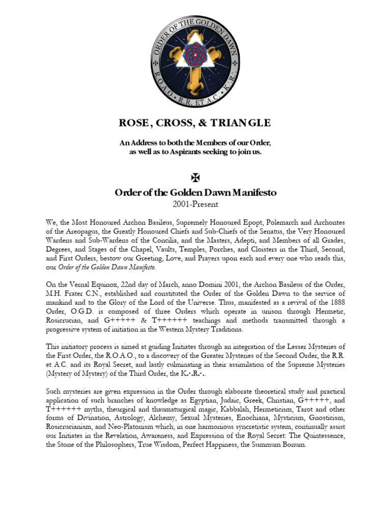 Rose Cross & Triangle | PDF | Esotericism | Occult