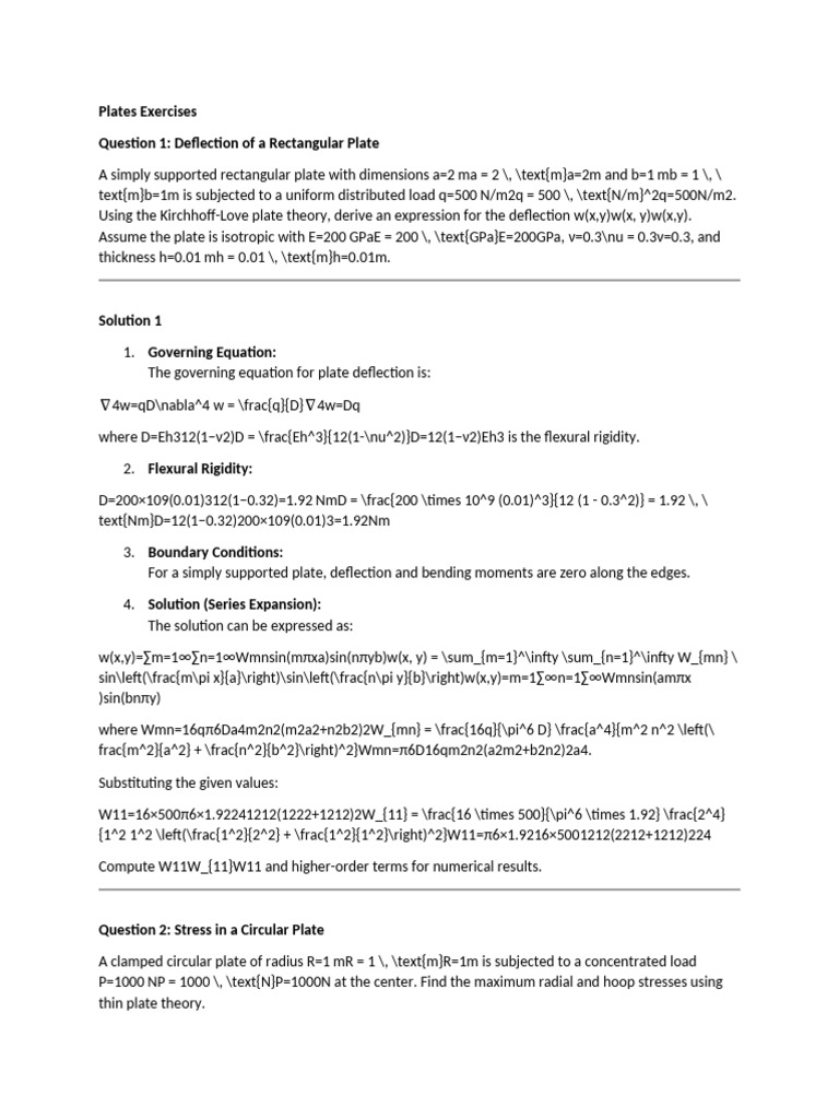 Structural Plate & Shell Analysis | PDF | Mechanical Engineering | Mechanics