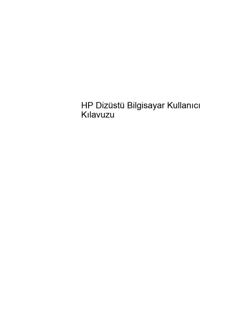 HP Dizüstü Bilgisayar Kullan C K Lavuzu | PDF