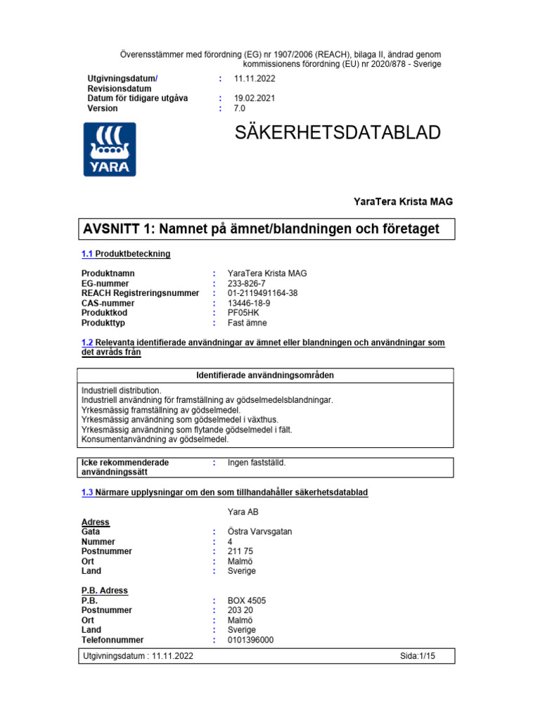 YaraTera Krista MAG 7.0 - 20240921 | PDF