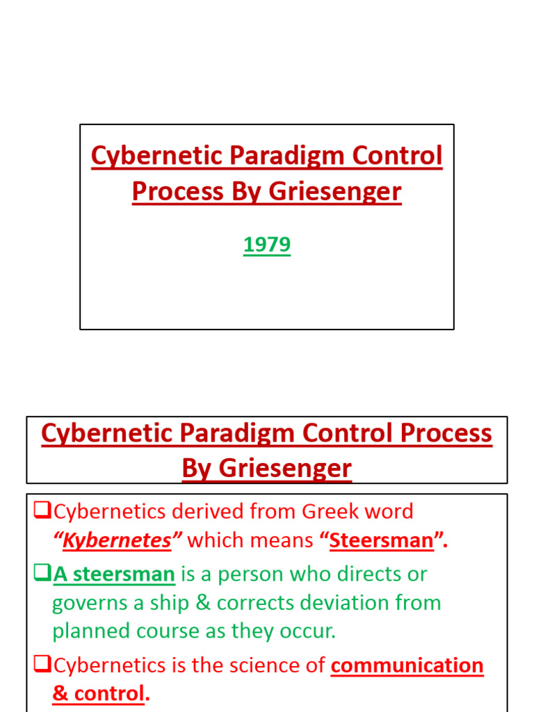 4 Cybernetic Paradigm Control Process by Griesenger | PDF