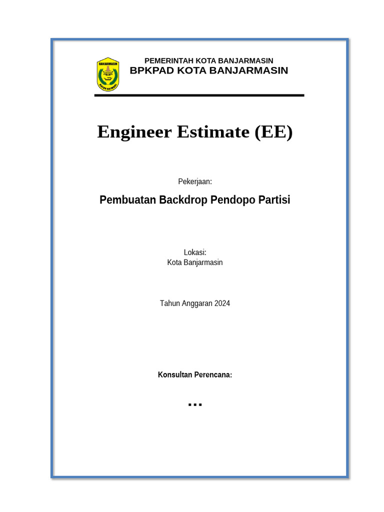 Rab Pembuatan Backdrop Pendopo Partisi | PDF