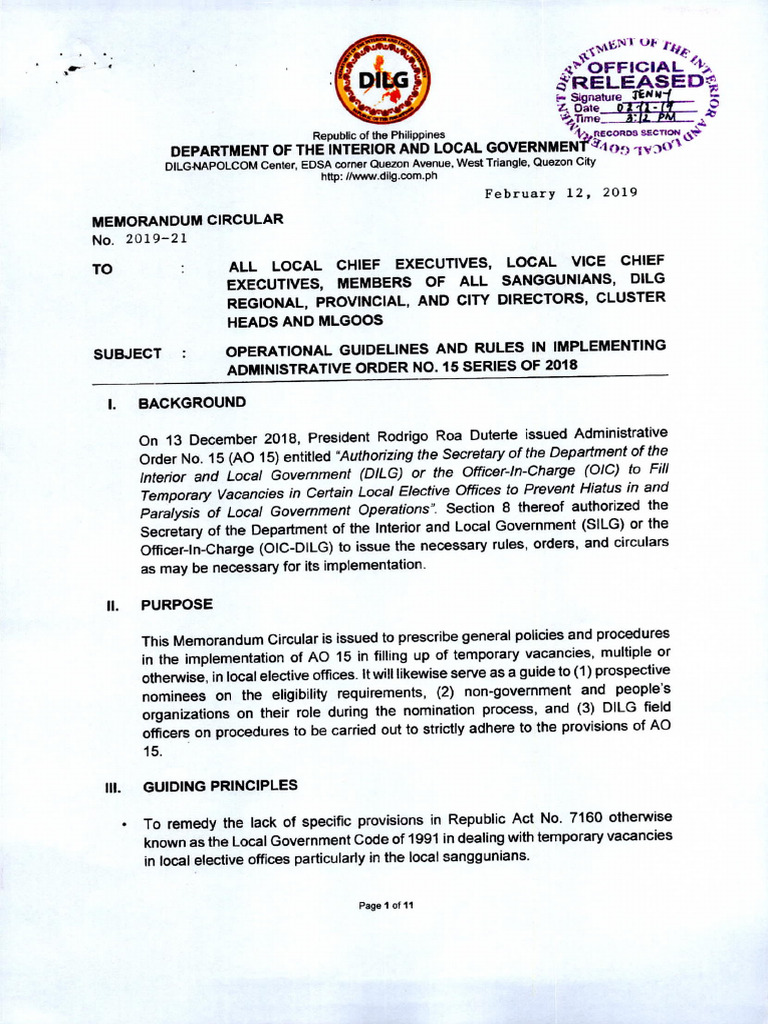 Dilg MC 2019-21 | PDF