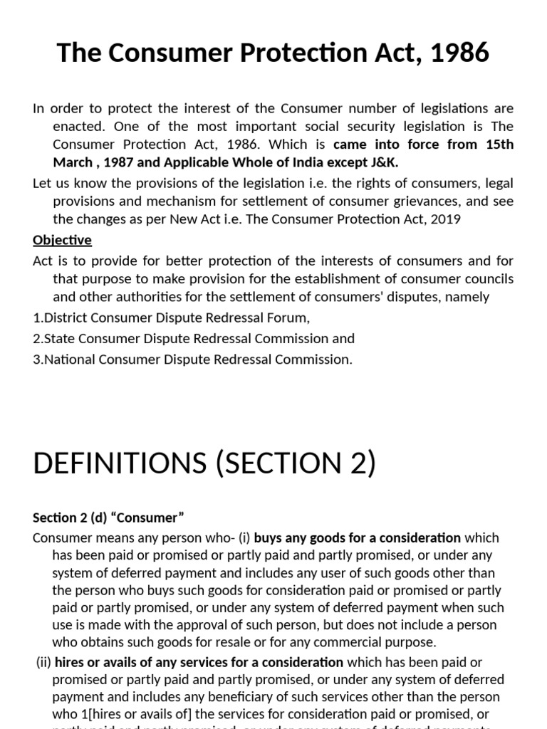 Unit Iii The Consumer Protection Act and Ni Act Full Notes | PDF ...