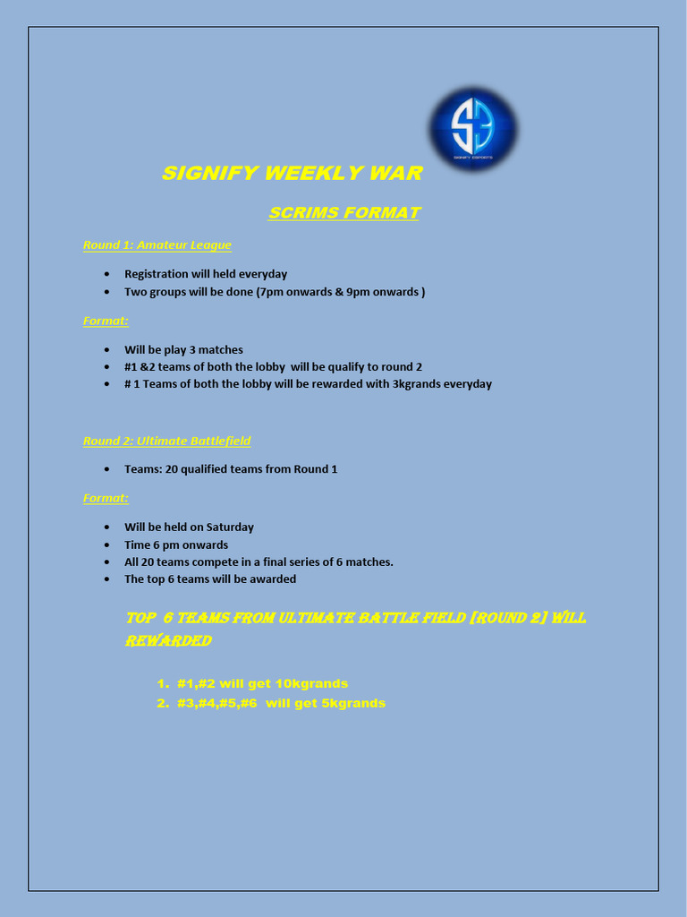 Signify Weekly War | PDF