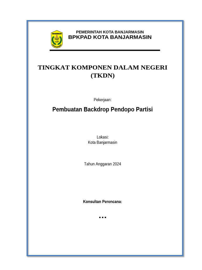 TKDN_RAB PEMBUATAN BACKDROP PENDOPO PARTISI | PDF