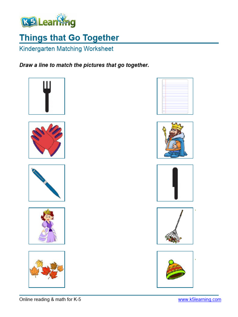Kindergarten Draw Line Matching Pictures 1 | PDF