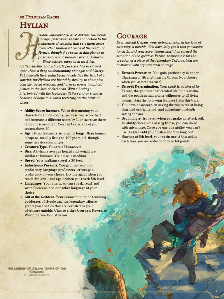 5e Hyrulean Races - The Homebrewery-Hylia | PDF