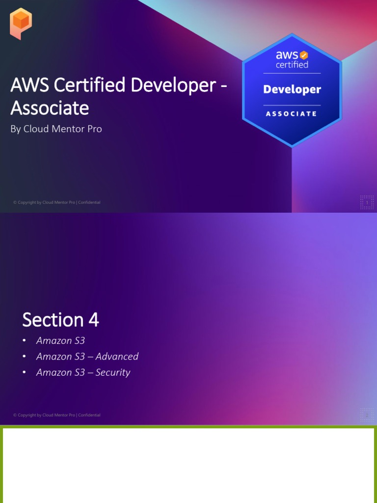 (CMP-DVA) Section 4. Amazon S3 | PDF | Encryption | Backup