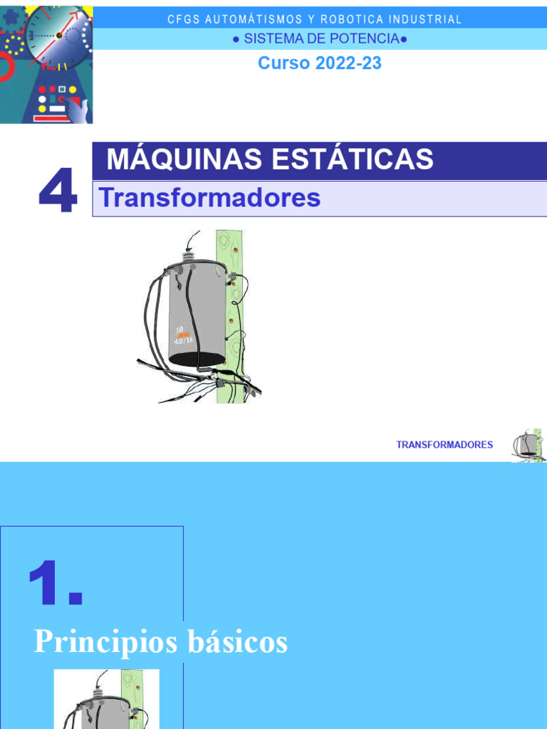 02 Maquinas Estatica Profr - Transformadores (1) | PDF | Transformador | Inductor
