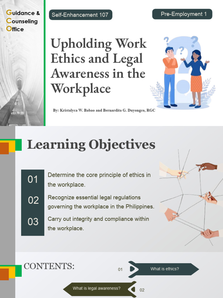 Session 7.2 - Upholding Work Ethics and Legal Awareness in The ...