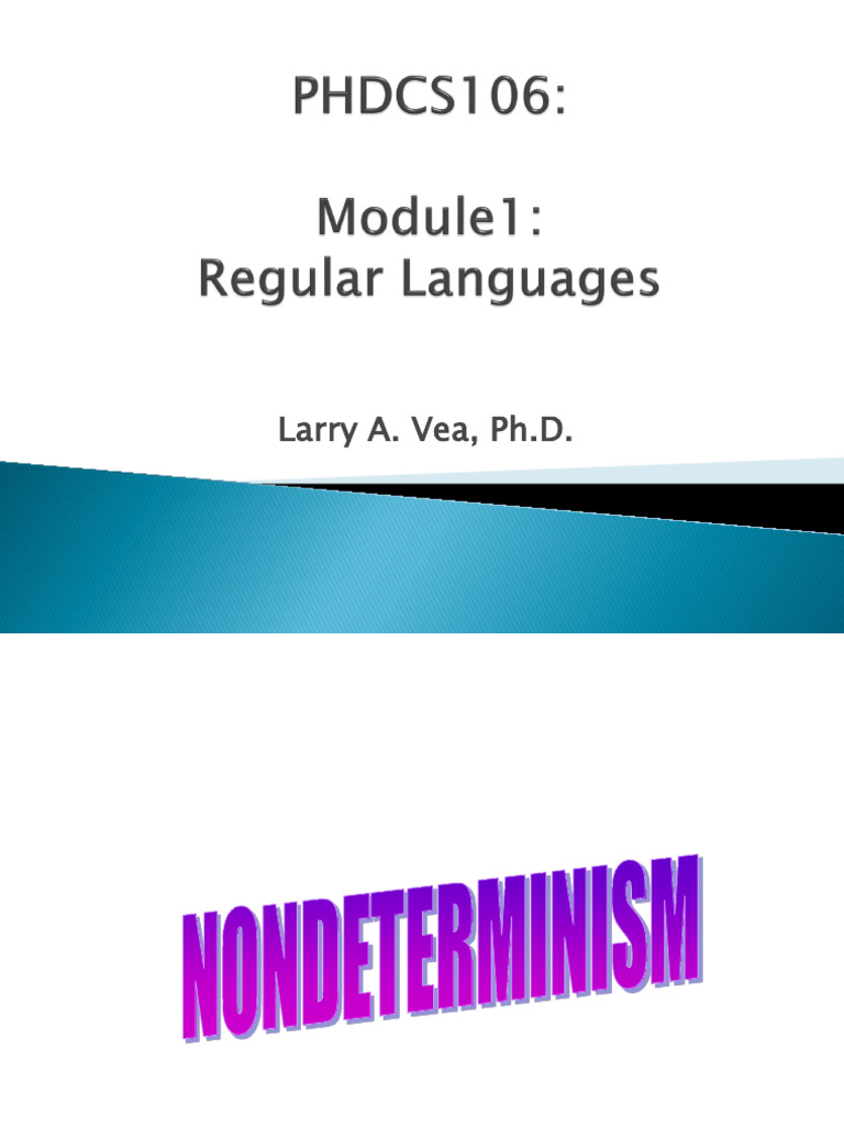 Module2.1 - Regular Languages (Nondeterminism) | PDF | Theoretical ...