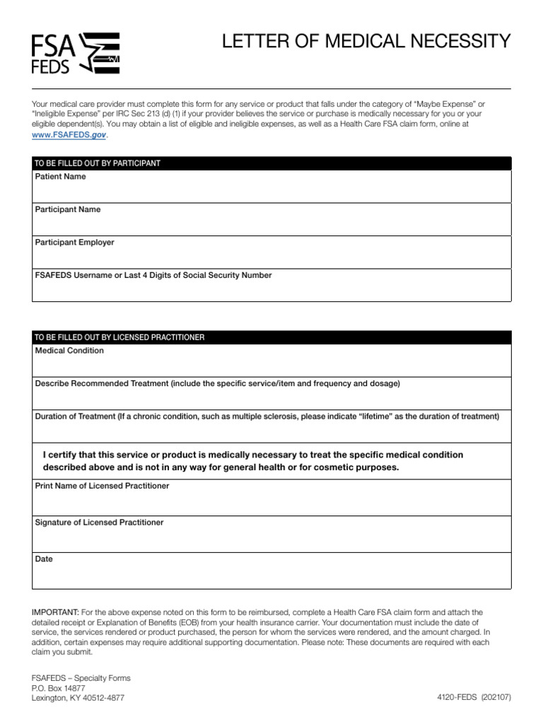 Medical Necessity Form Guide | PDF