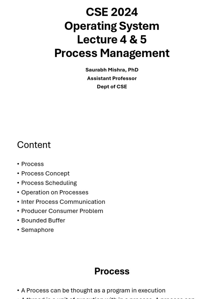 Lecture 4 And 5 Pdf Process Computing Scheduling Computing 9383