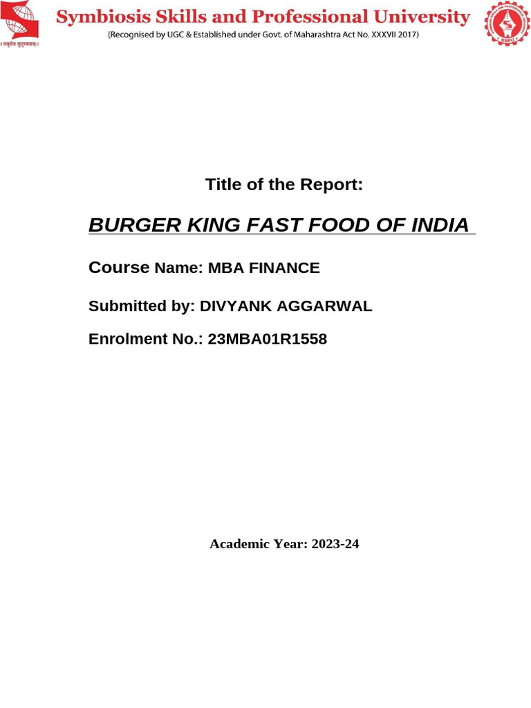 Burger King Survey | PDF | Fast Food