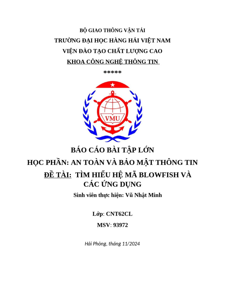 VuNhatMinh 93972 Blowfish | PDF