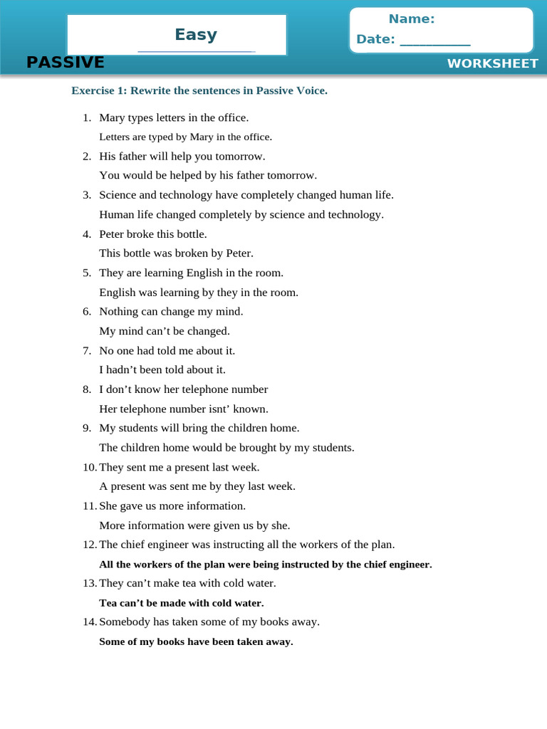 Passive Voice 1 | PDF