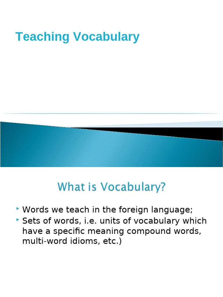 Teaching Vocabulary | PDF