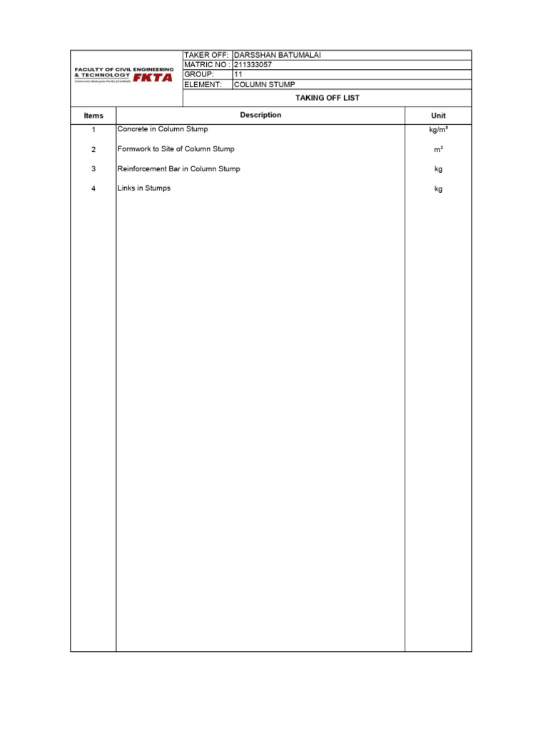 Taking Off - Column Stump | PDF