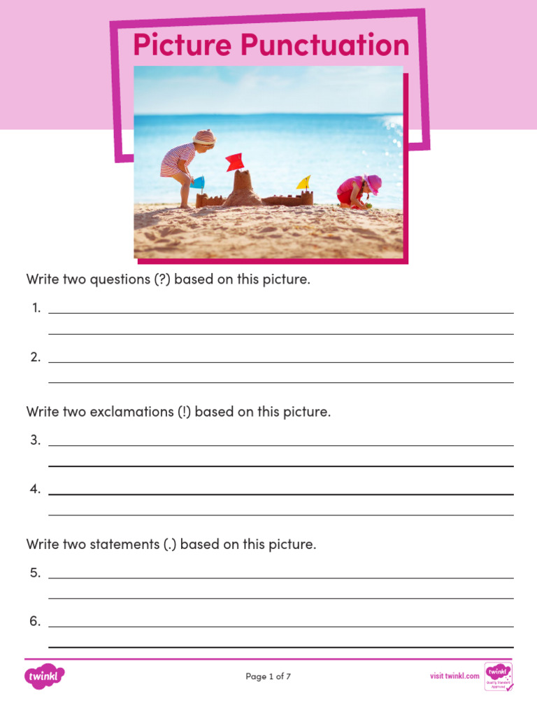 Picture Punctuation Writing Exercise | PDF