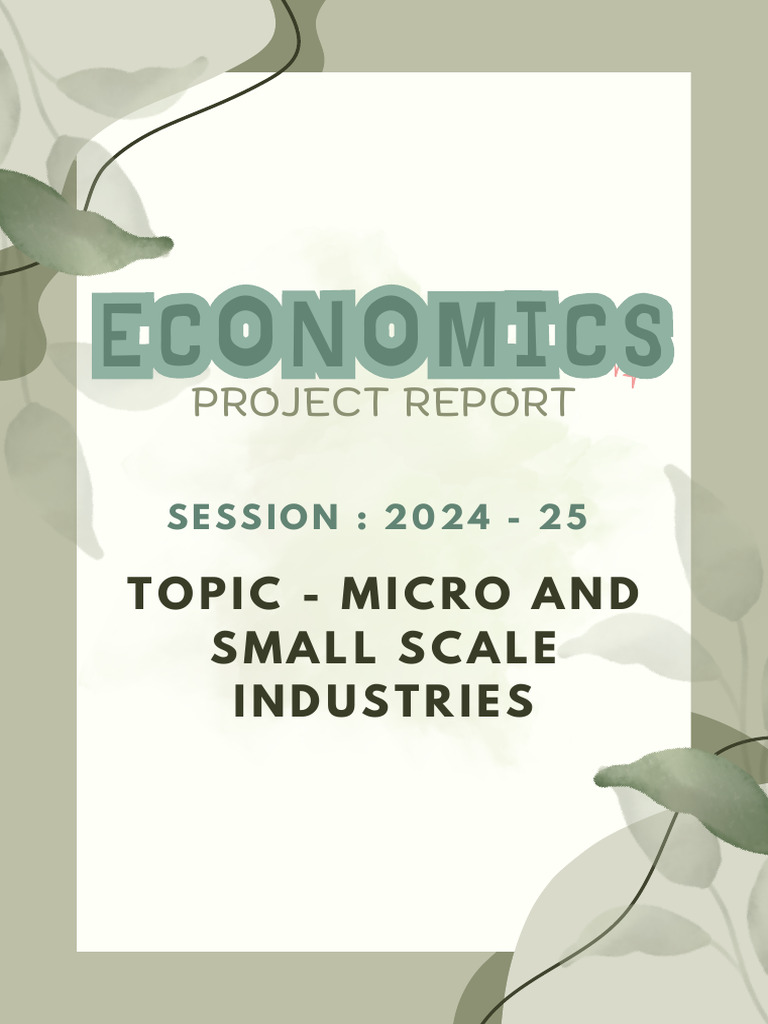 Eco Micro and Small Scale Industries | PDF