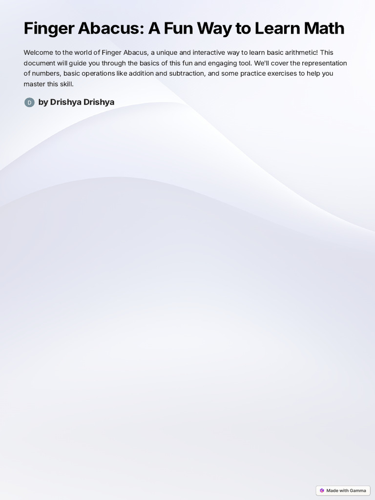 Finger Abacus A Fun Way To Learn Math | PDF | Hand | Finger