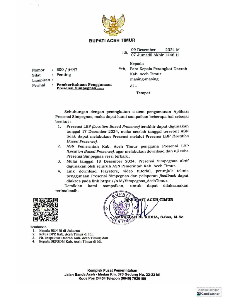 Penggunaan Presensi Simpegnas 2024 | PDF