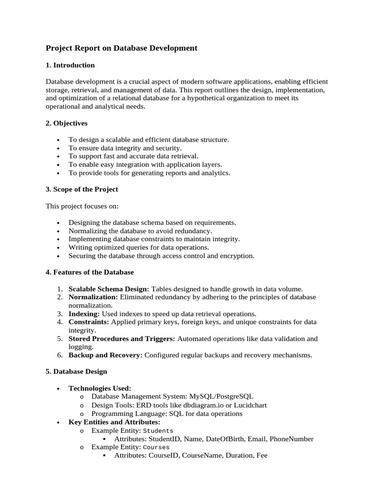 Database Development Project Report | PDF | Databases | Relational Database