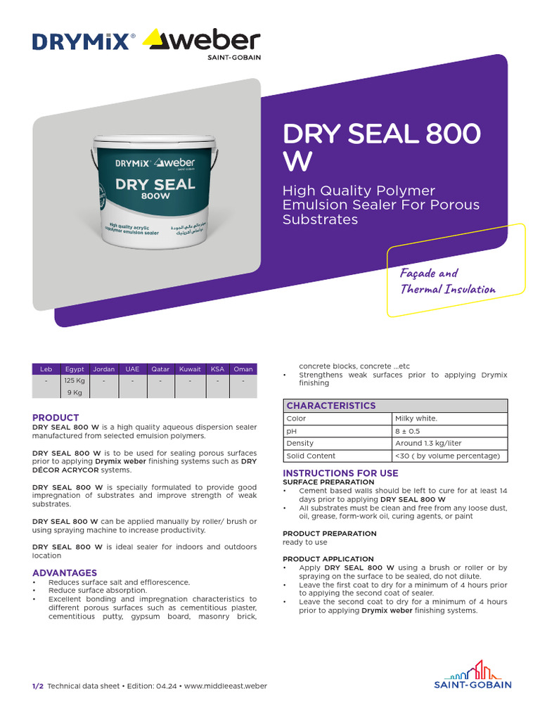 Tds Dry Seal 800 W-Egypt | PDF | Physical Sciences | Materials Science