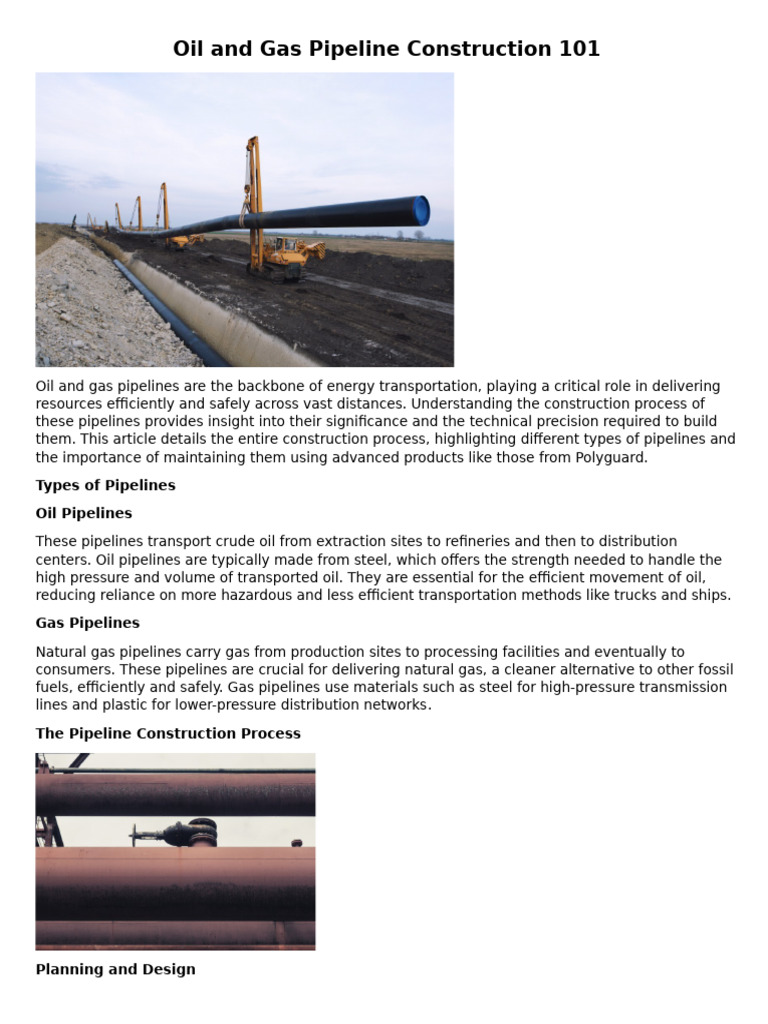 Oil and Gas Pipeline Construction Guide | PDF | Petroleum | Natural Gas