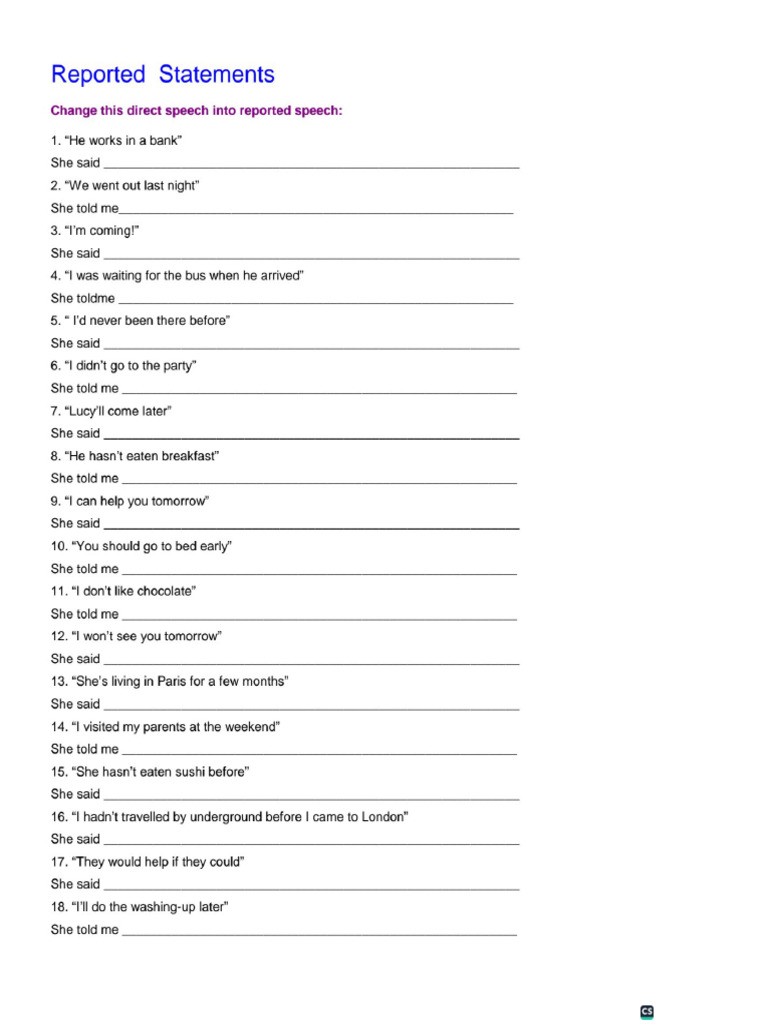 Reported Speech | PDF