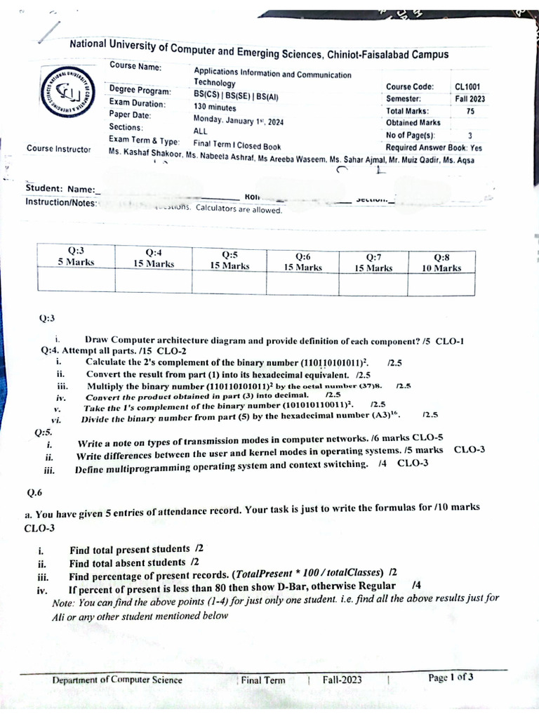 Ict Final Fall'23 | PDF