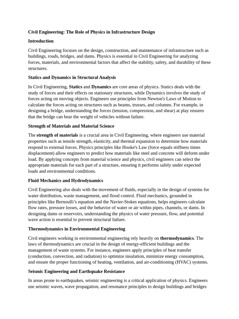 Civil Engineering | PDF | Force | Fluid Dynamics