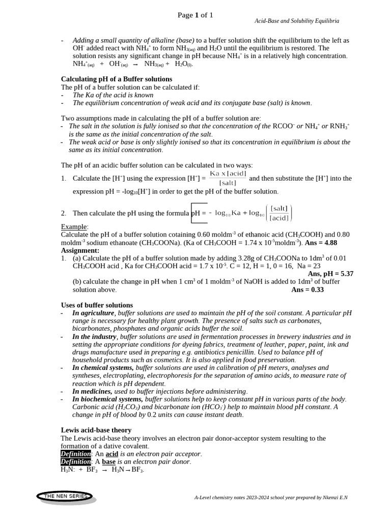 11. Acid-base Equilibria 01-Textbook - Stdt5b | PDF | Buffer Solution | Ph