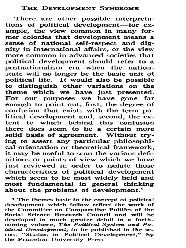 political development approach (Lucian Pye) | PDF | Liberal Arts Education