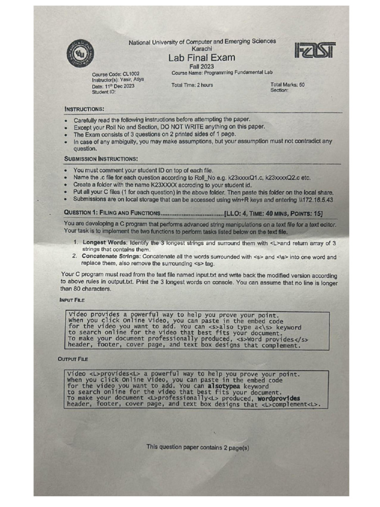 PF Lab Final 2023 3rd Shift | PDF PF Lab Final 2023 3rd Shift | PDF