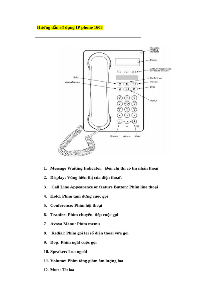 User Guide Avaya 1603SW | PDF