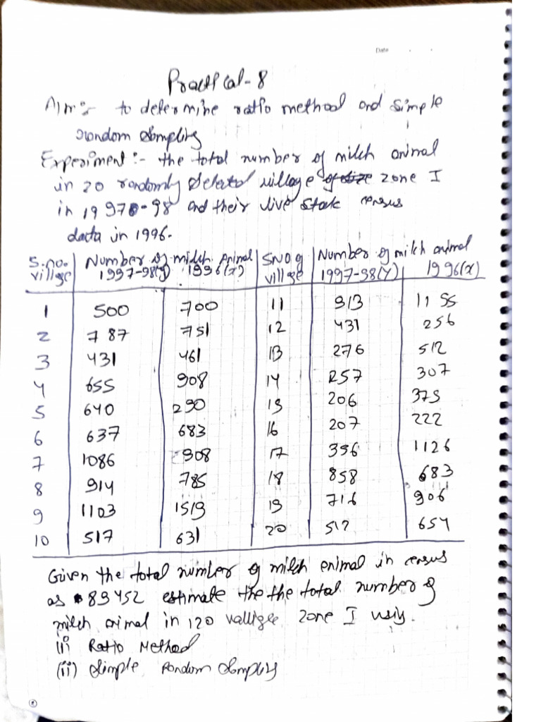 practical -8(sample survey) | PDF
