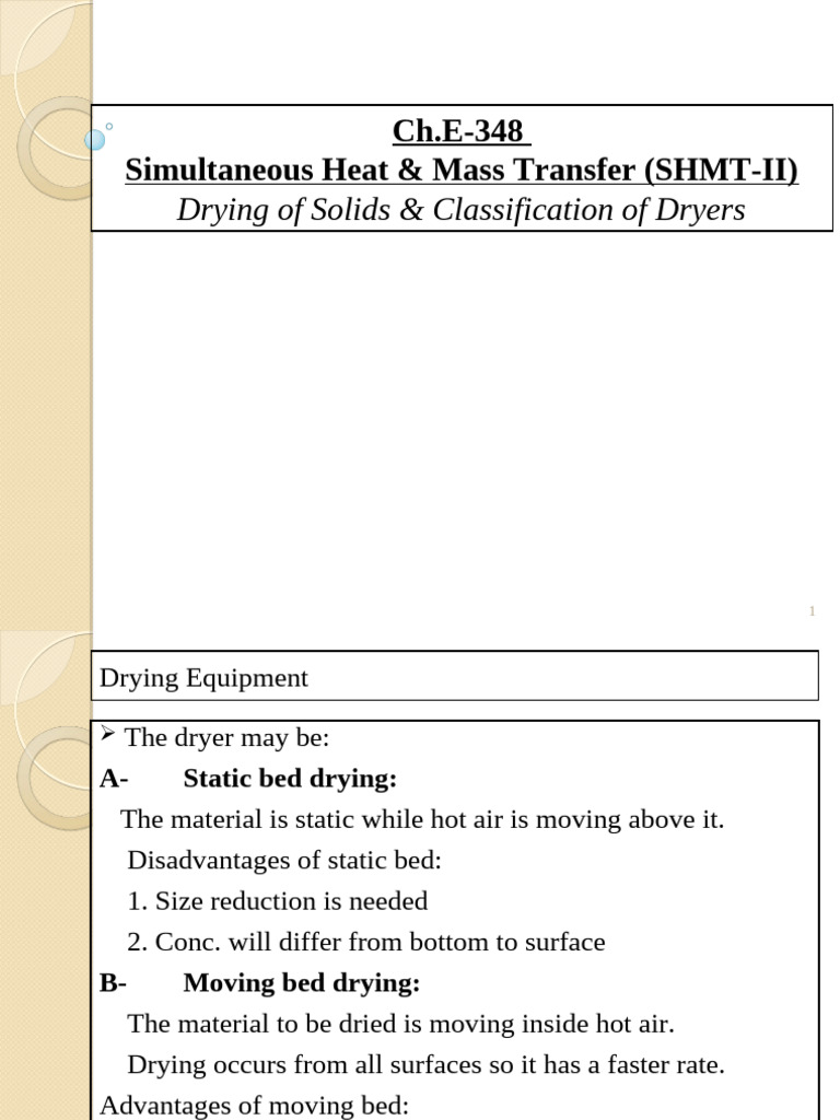 Lec. 2_drying (2) | PDF | Mechanical Engineering | Applied And Interdisciplinary Physics