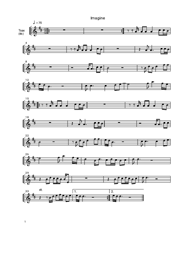 Imagine (Saxophone) | PDF